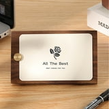 BRKURLEG Wood Desktop Note Pad with a Brass Knob, Memo Holder&Organizer ...