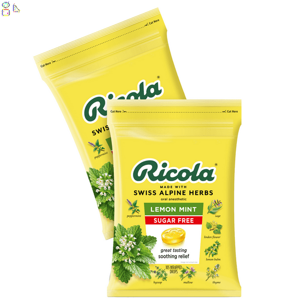 Ricola Sugar Free Lemon Mint Cough Drops, 210 Drops - Walmart.com