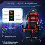 Gymax RGB Gamer Gear Gaming Chair - Adjustable, Swivel, USB Port, LED ...