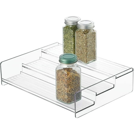 iDesign Linus Plastic Stadium Spice Rack, 3-Tier Organizer for Kitchen ...