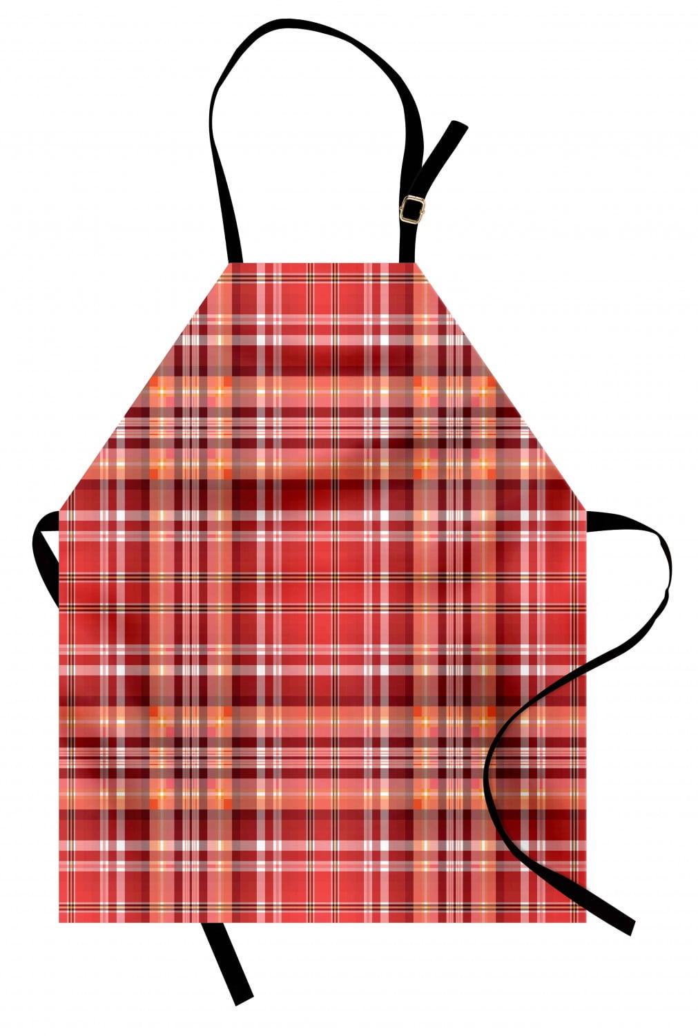 Checkered Apron Red Pink Orange Checkered Pattern with White Lines ...