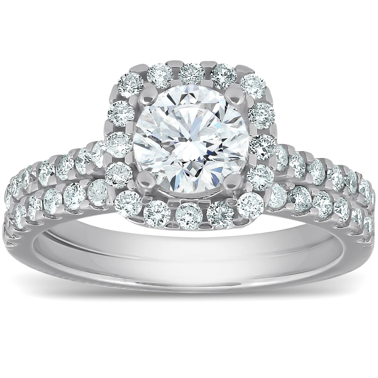 Click here for Pompeii3 2 Ct Cushion Halo Diamond Engagement Ring... prices