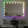 Fenchilin 32''x23'' Vanity Mirror with Lights RGB LED Tabletop Wall ...