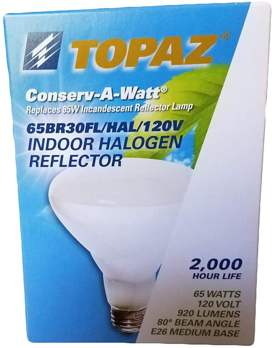 TOPAZ 65BR30FL/HAL/120V 2000-HRS 920 LUMENS 80 DEGREE HALOGEN REFLECTOR ...