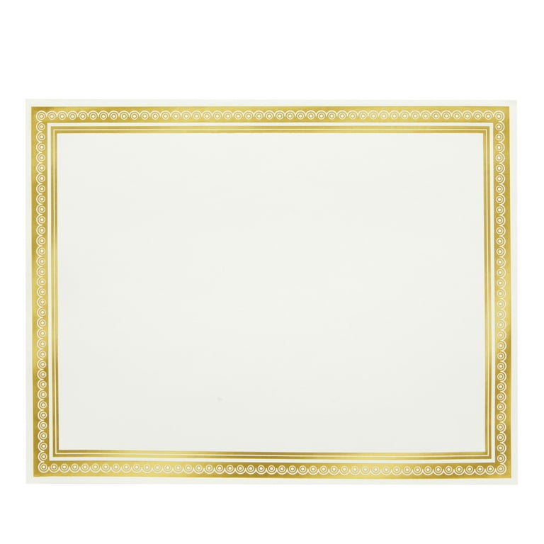 Gold Border Blank Cardstock 48 Sheets Gold Foil Certificate Paper For