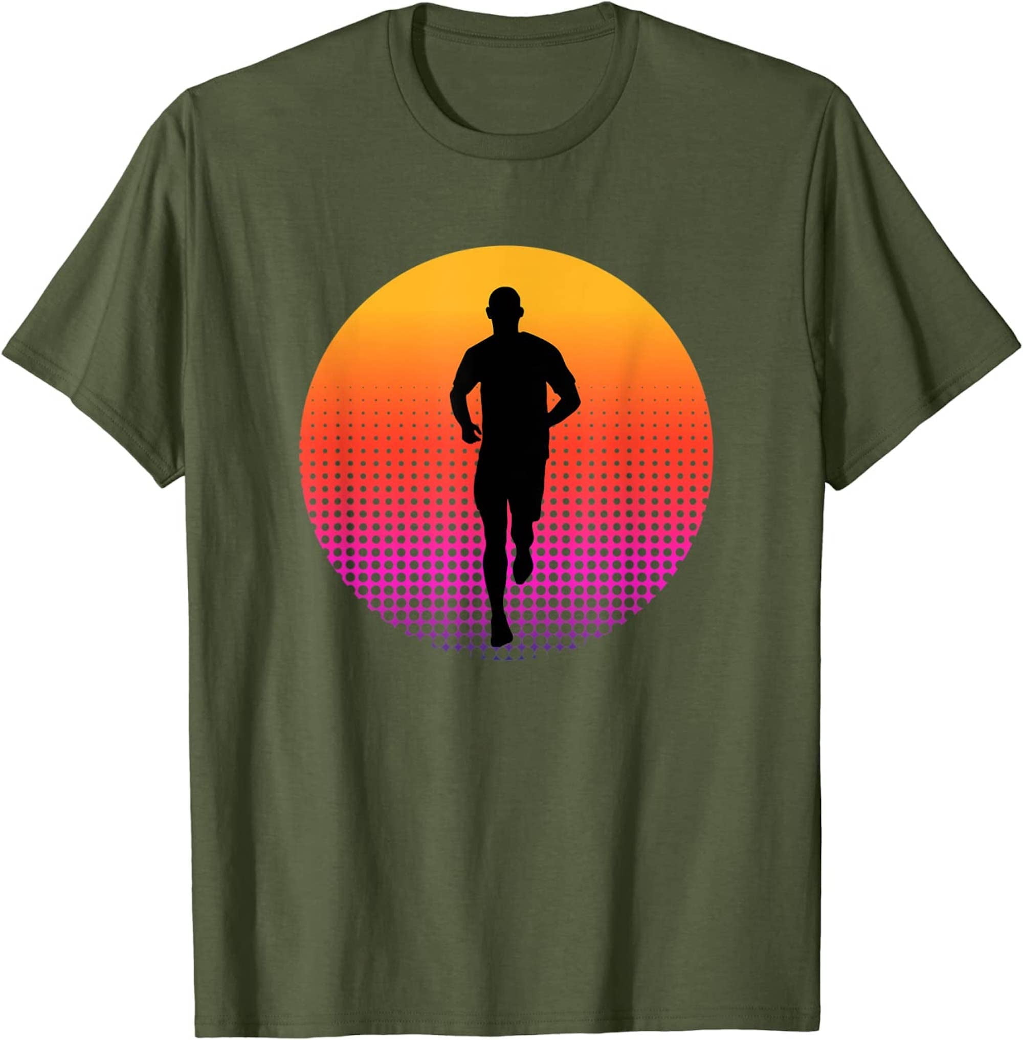 Cool Running Man Silhouette Runner Athlete Marathon Sprinter T-Shirt ...