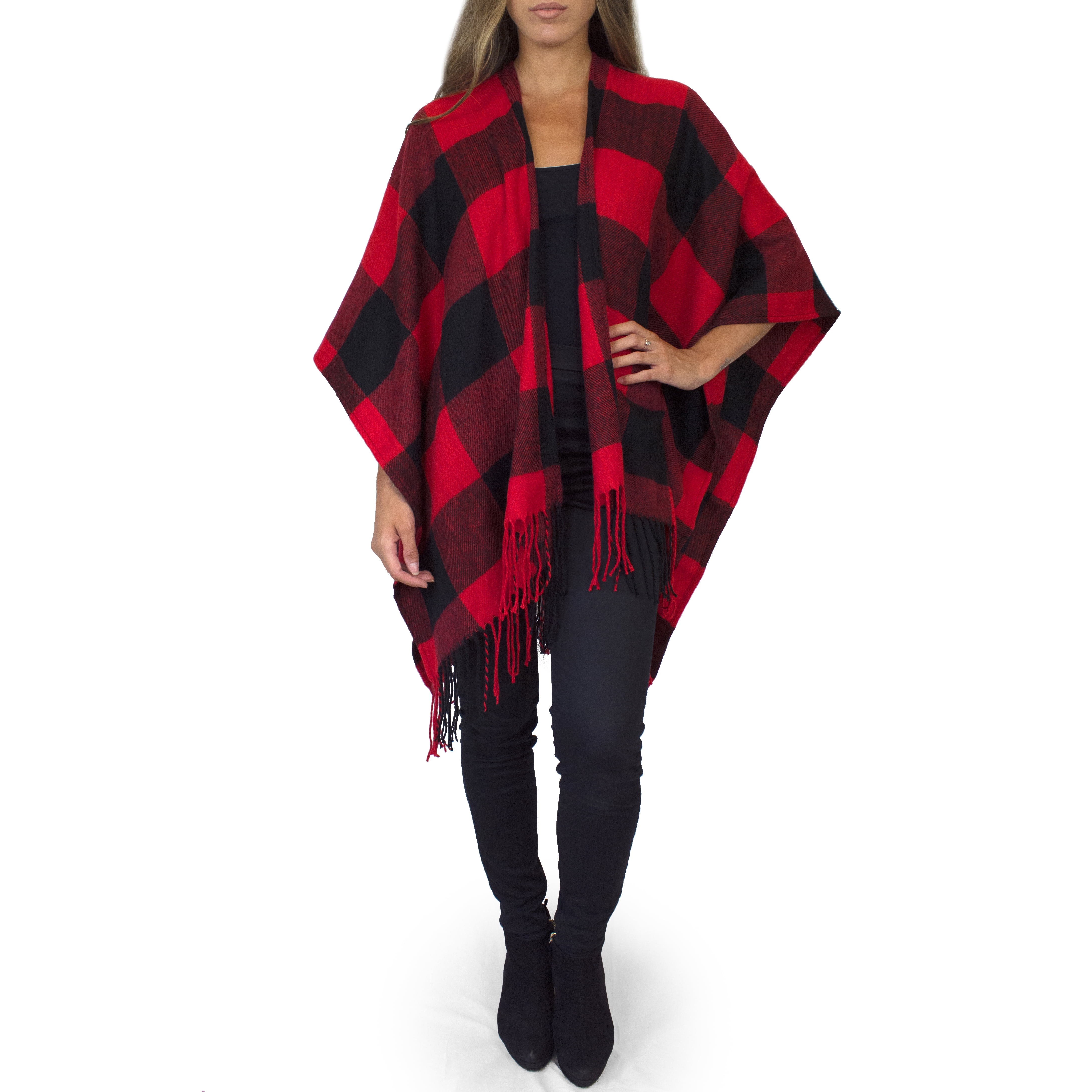 Daisy Del Sol Woven Knit Buffalo Plaid Checkered Wrap Oversized Blanket ...