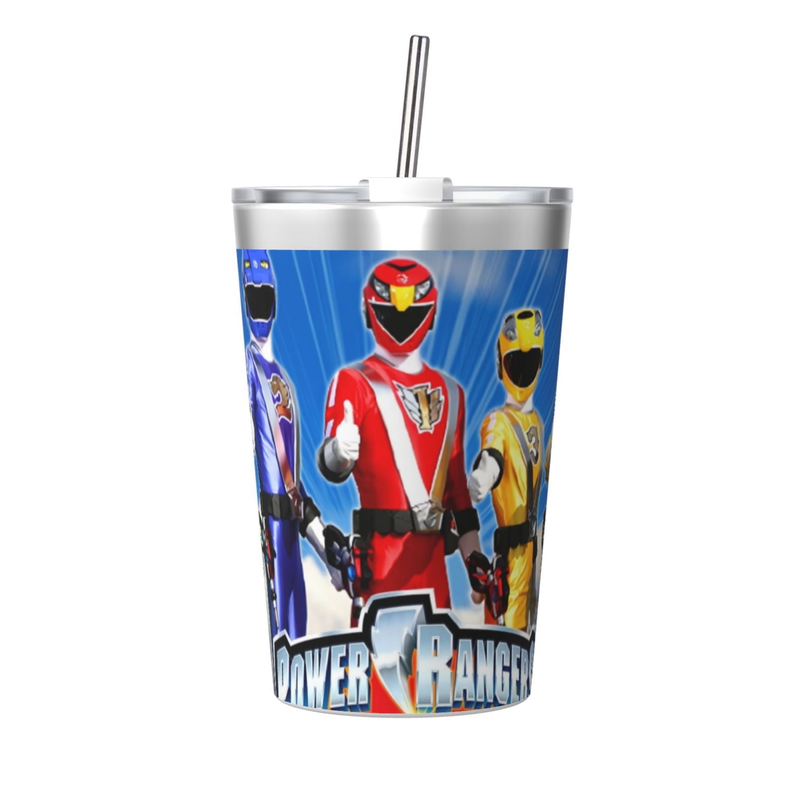 Termo de Power Rangers con pajita cónica, doble pared, aislado al vacío ...