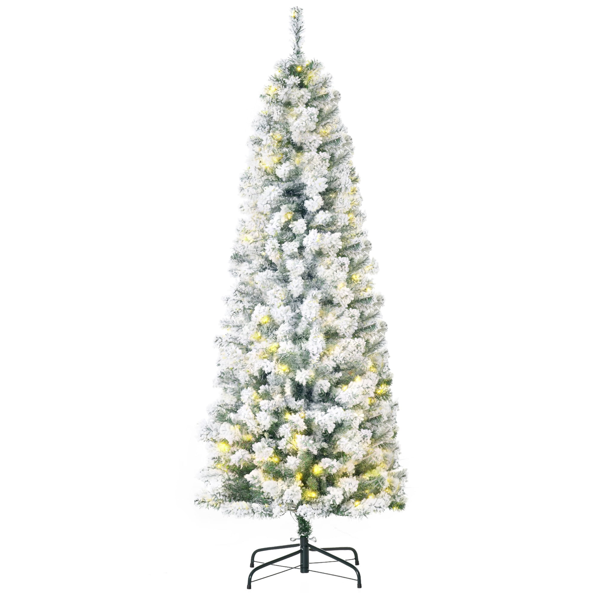 Click here for Homcom 6ft Prelit Snow Flocked Christmas Tree W/ L... prices
