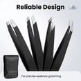 4-Piece Tweezers Set, Professional Stainless Steel Eyebrow Tweezers ...