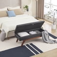 Cozy Bed Stool With Wool Fabric And Solid Wood Soft Velvet End Hidden ...