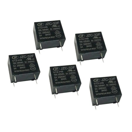 5 Pieces 12V DC Small power supplies Relay 5A Mount 4 Pins Automobile ...