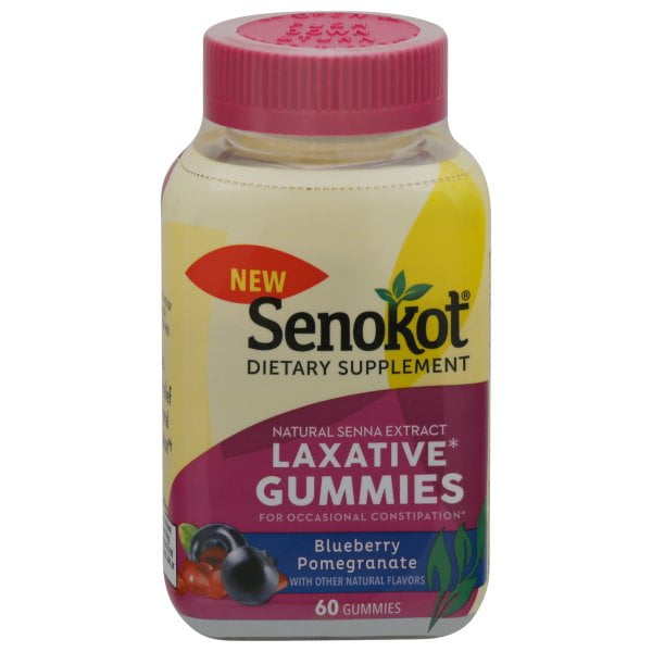 Senokot Natural Senna Extract Laxative Gummies Blueberry Pomegranate ...