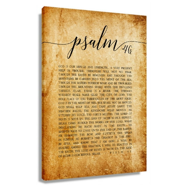 Psalm 46 Bible Verse Wall Art God Is Our Refuge Poster Decor Painting ...