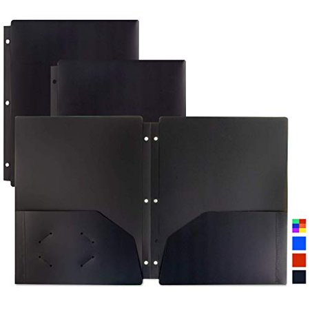 Dunwell Binder Folders for 3 Ring Binder - (Black, 3 Pack, 2 Pockets 3 ...