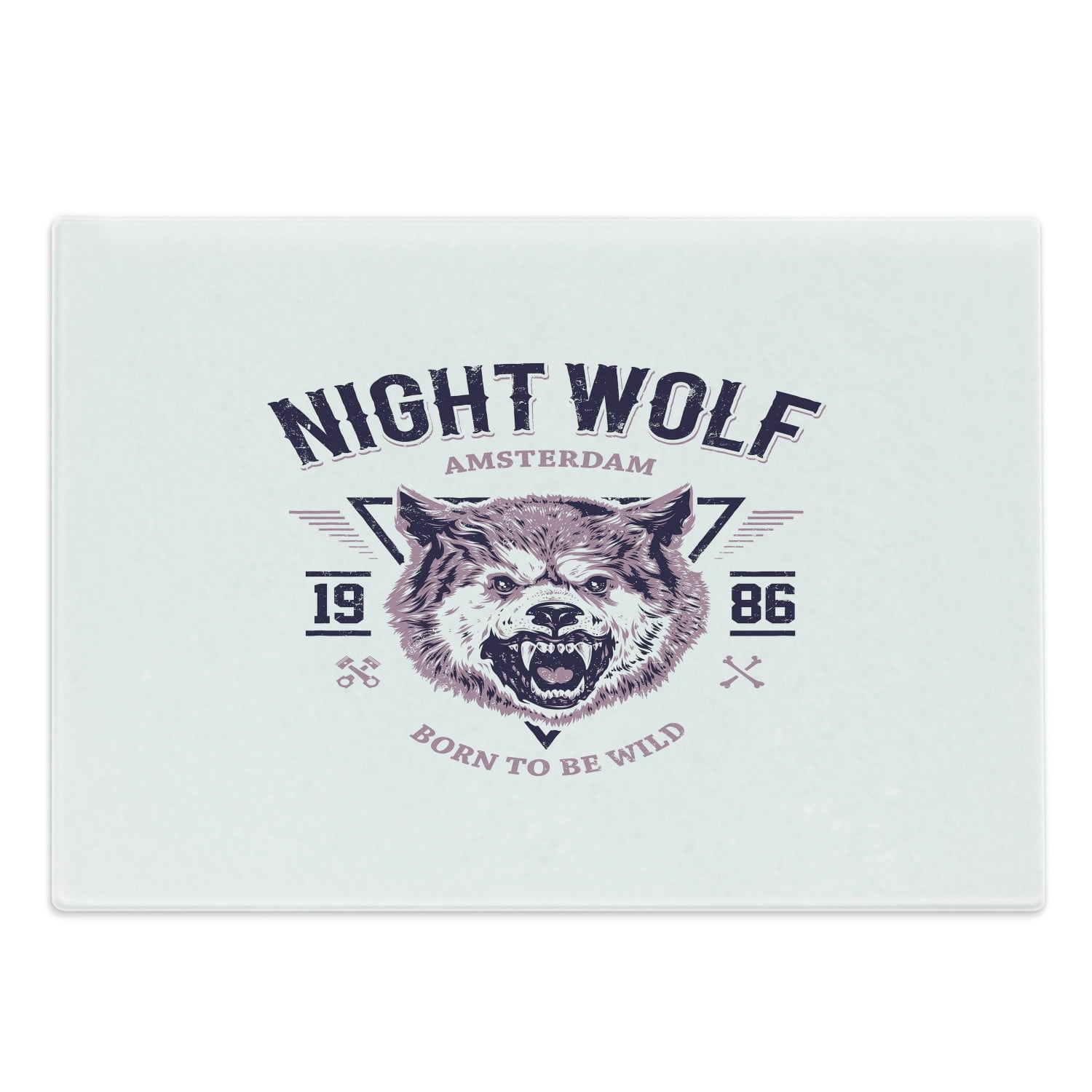Wolf Cutting Board, Born to Be Wild Angry Animal Vintage Grunge ...