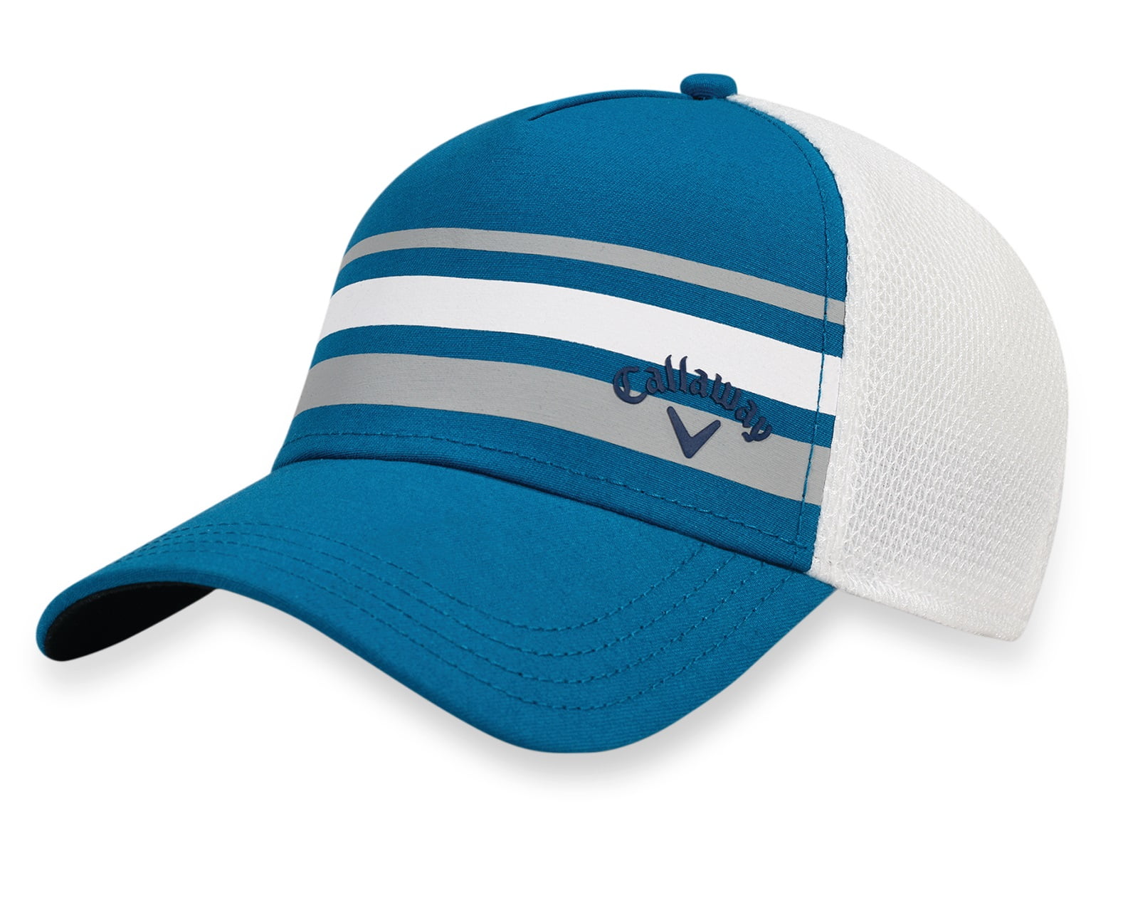 NEW 2017 Callaway Golf Stripe Mesh Fitted Blue/White Large/XL Hat/Cap ...