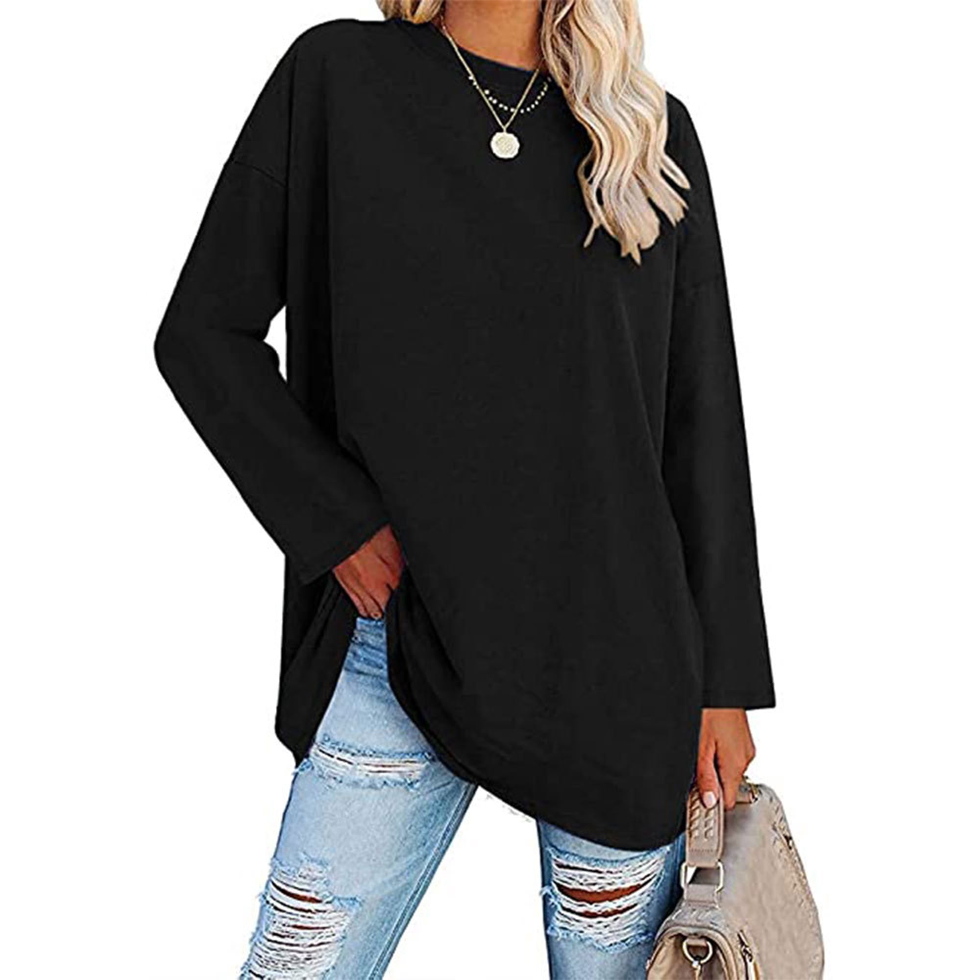 Click here for Bellella Women Tee Solid Color T Shirt Long Sleeve... prices