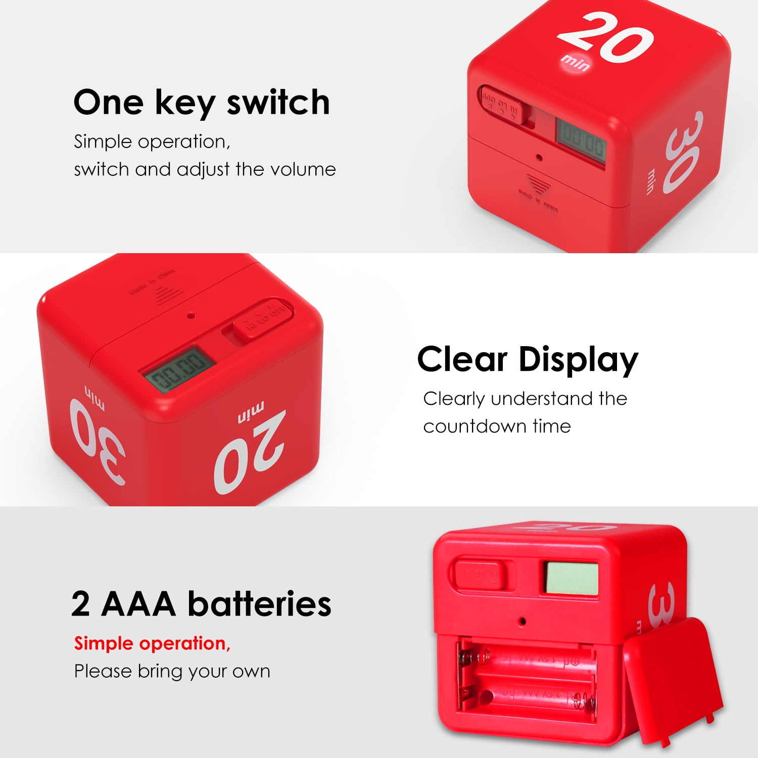 Buy WAVLINK Cube Timers Gravity Sensor Flip Timer Kitchen Timer Kids ...