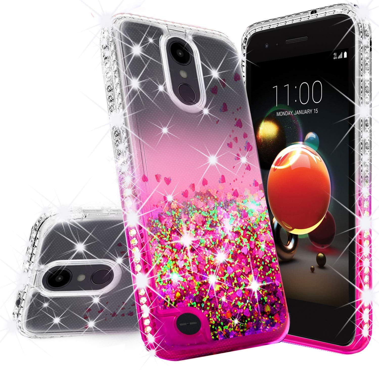 LG Stylo 4 / Stylo 4 Plus Case w[Temper Glass] Cute Phone Case Liquid ...