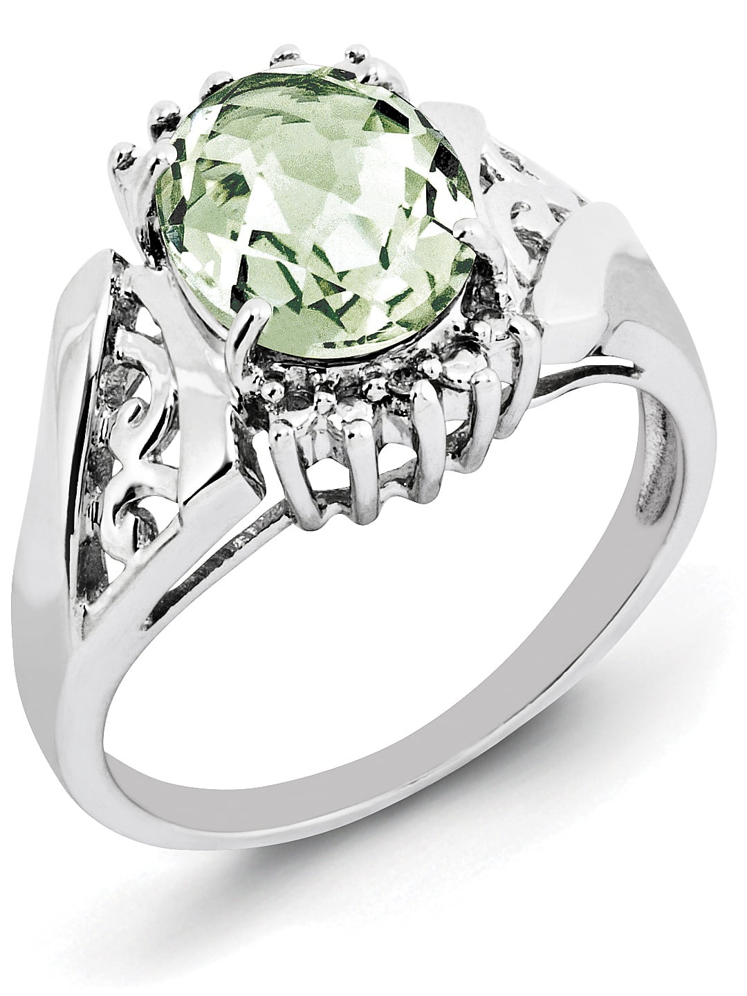 Primal Silver - Primal Silver Sterling Silver Rhodium Checker-Cut Green ...