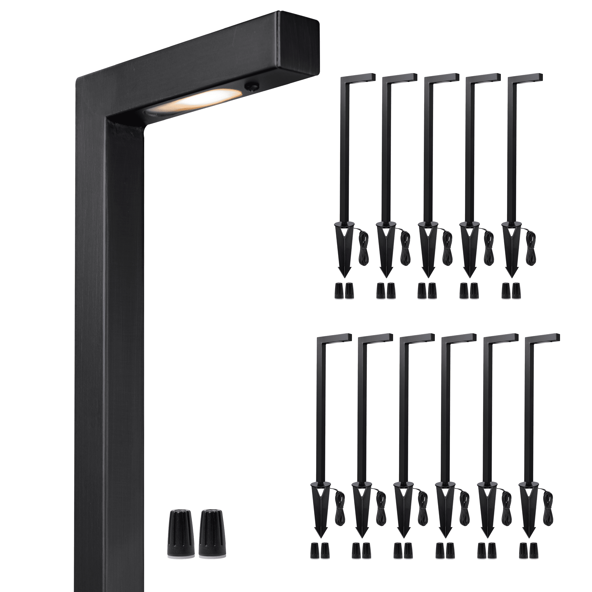 Gardenreet Brass Low Voltage Pathway Lights Black, Outdoor LED 12V ...