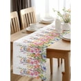 Burlap Table Runner 120 Inches Long, Simple Farmhouse Colorful Floral ...
