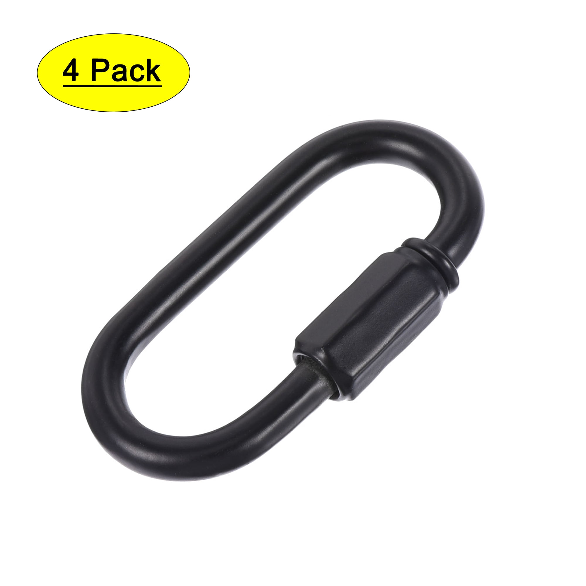 Uxcell 5mm Oval Shape Quick Link Screw Lock Chain Connector Black 4 ...