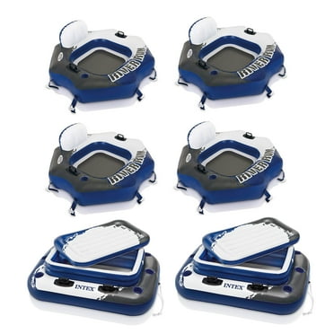 Intex 2-Pack River Run Floating Tube, Double Lounge Large & 2-Person ...