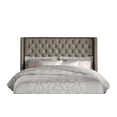 Hillsdale Memphis Tufted Upholstered Pewter Faux Leather Queen Bed ...