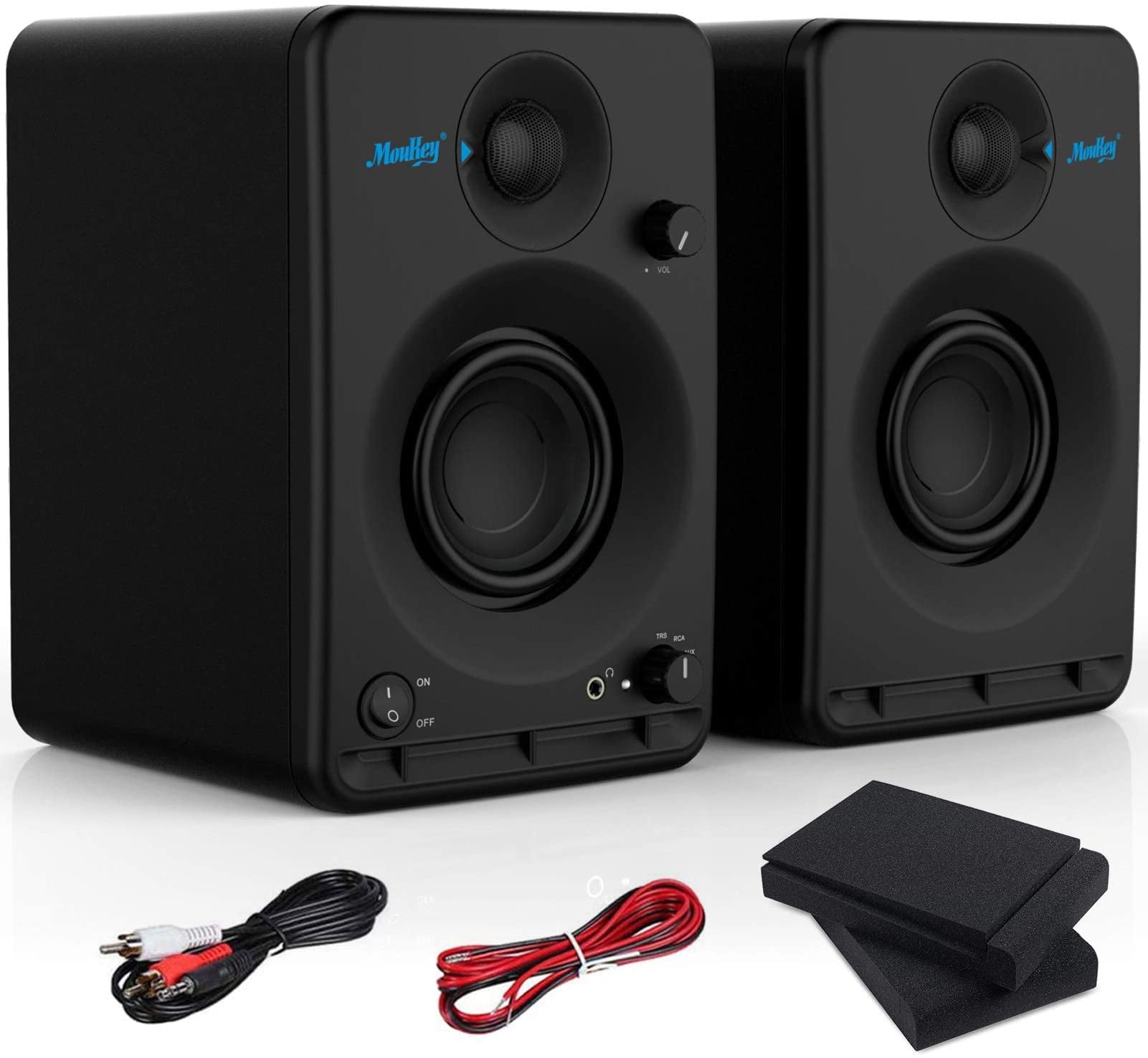 3'' Studio Monitors Bookshelf Speaker(Pair)-2.0 Powered Stereo Speakers ...
