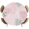 Boho Palm Branches Leaves Round Fitted Tablecloth with Elastic Edge ...