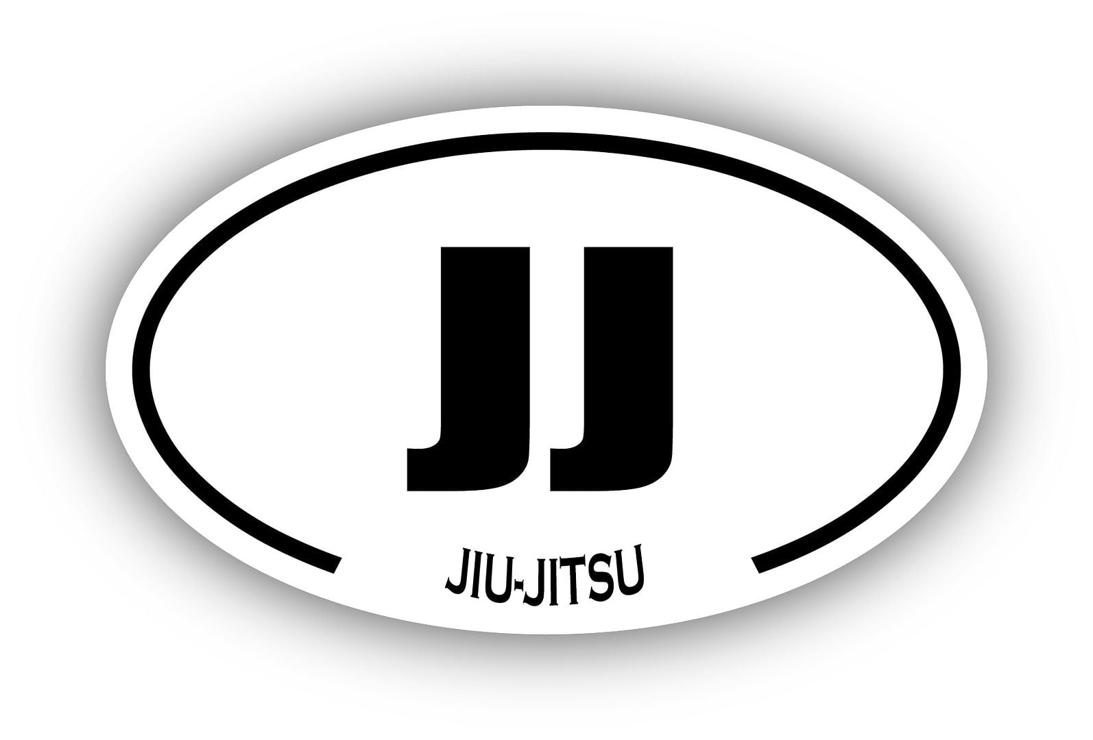 Jiu-Jitsu JJ Oval Bumper Sticker 3M Vinyl Decal 3 in x 5 in - Walmart.com