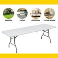 GIVIMO 8ft Folding Table, White Plastic Portable Banquet Table for ...