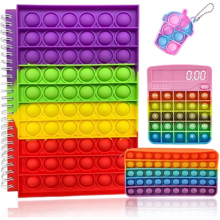 IGUOHAO Pop Bubble Fidget Notebook Pencil Box Sensory Toy Set, Popper ...