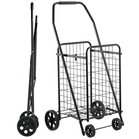 VEVOR Folding Shopping Cart, 200 lbs Max Load Capacity, Grocery Utility ...