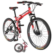 26”Full Suspension Folding Mountain Bike 21 Speed 17" Foldable Frame ...