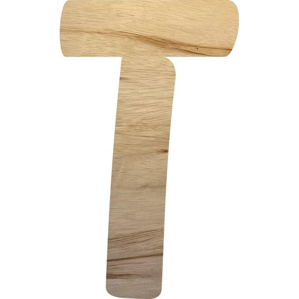 Wooden Large Letter T, Unpainted Wood 12'' Alphabet Craft Letter, DIY ...