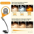 2 Pack 9 LED Rechargeable Book Light for Reading in Bed -Eye Caring 3 ...