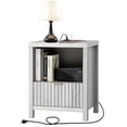 OAKHAM Nightstand Wood Furniture Stand with Drawers, USB/Type-C ...