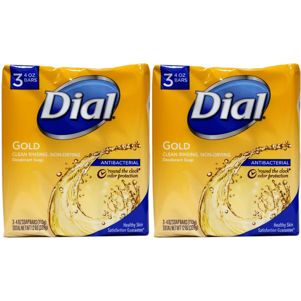 2 Pack Dial Antibacterial Deodorant Soap Gold 4oz 3 Count Each ...