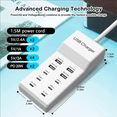100W 10-Port USB C Charging Dock Station Desktop PD Fast Charger for ...