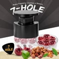 7-Hole Cherry Pitter Tool, Quick Release Multi Fruit Corer with Base ...