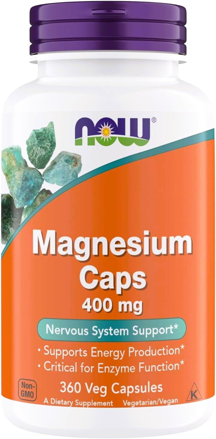 Suplemento de magnesio NOW Supplements 400 mg 360 cápsulas vegetarianas ...