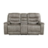 Zaina Dual Reclining Loveseat with Center Console - Brown - Walmart.com
