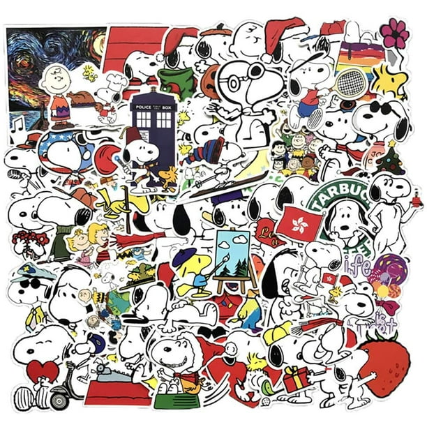 Vinyl Snoopy Stickers Pack 62 Pcs Snoopy Anime Decals for Laptop Ipad ...