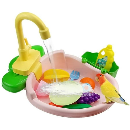Bird Bath. Bathtub Sink Toys. Automatic Birds Bird Feeder With Tap ...