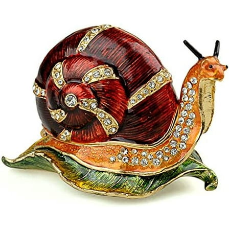 Snails Trinket Box Hinged HandPainted Enameled Animal Figurine ...
