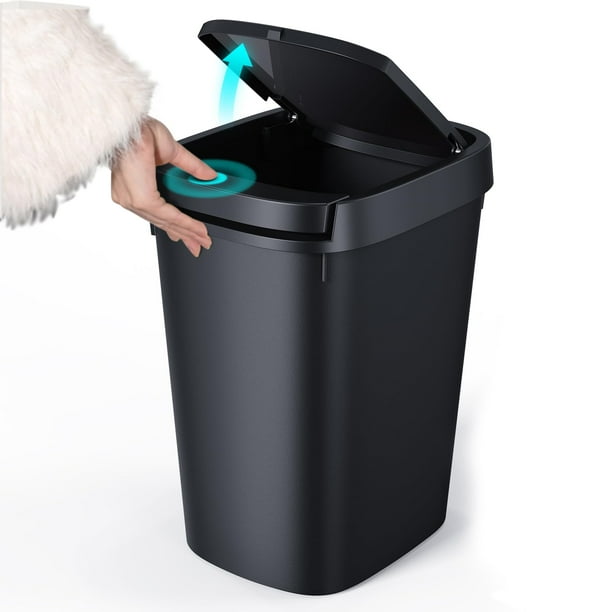 Bote de basura CEROELDA Slim de plástico de 10 l/2.6 galones con tapa ...