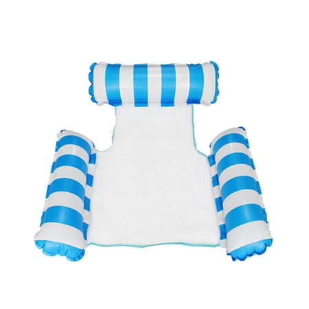Float Hammock Chair Foldable Backrest Stripe Pattern Pool Lounge Chair ...